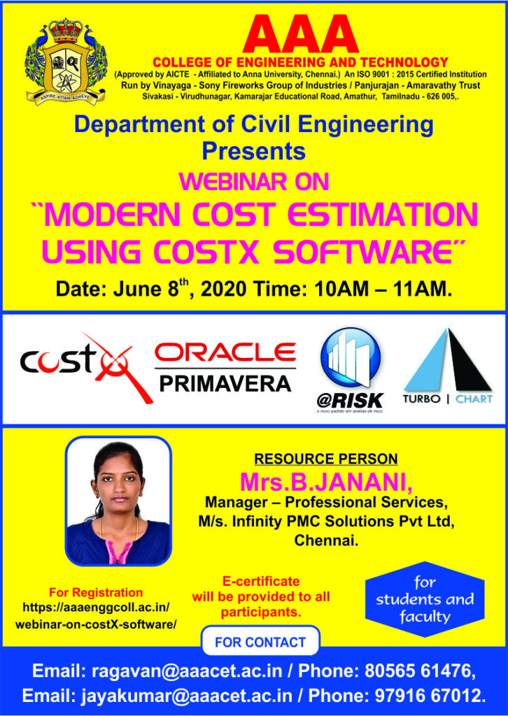 webinar on costX software – AAA College of Engineering & Technology ...