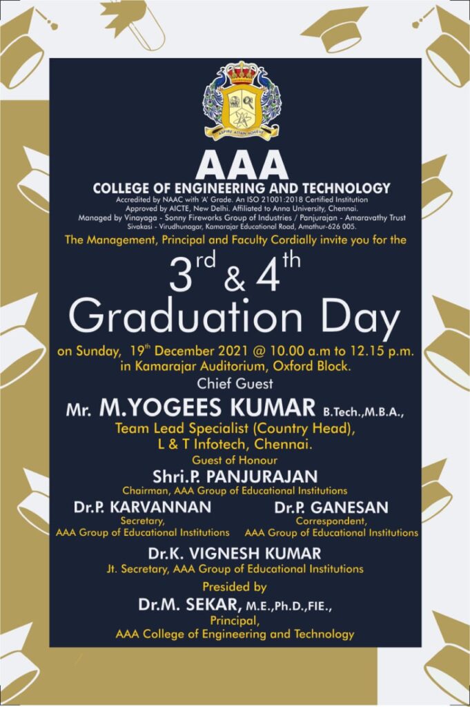 Third and Fourth Graduation Day on 19th December 2021 – Registration ...