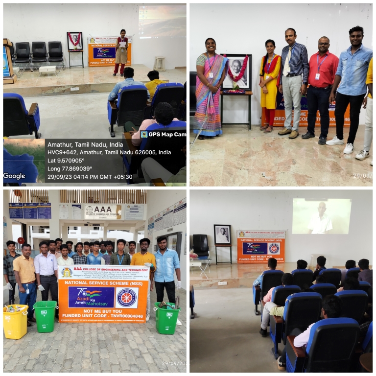Clean India – Clean Campus Program on 29.09.2023 – AAA College of ...